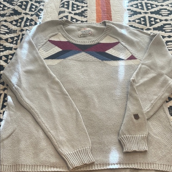 Burton | Sweaters | Burton Gray Geometric Sweater | Poshmark